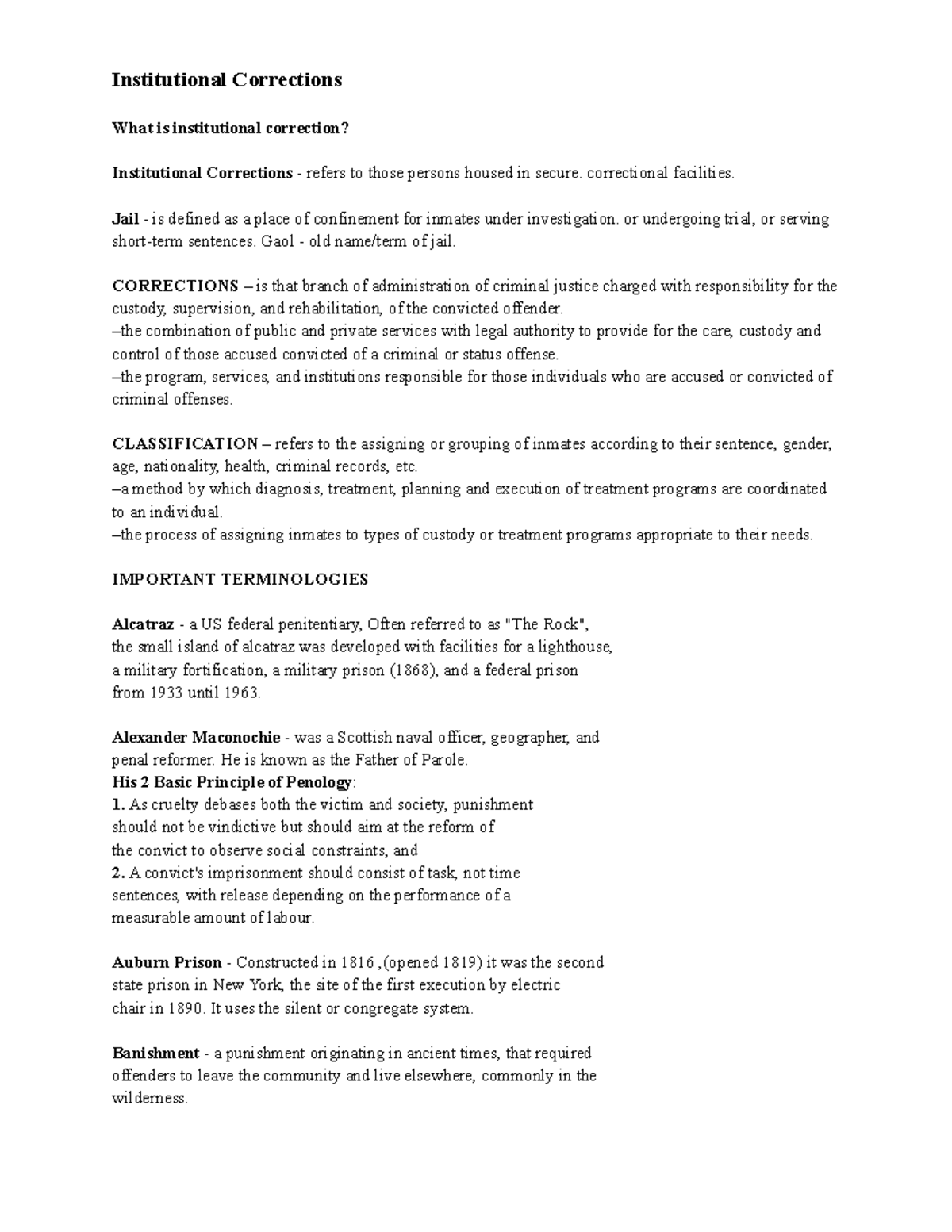 Institutional Corrections - correctional facilities. Jail - is defined ...