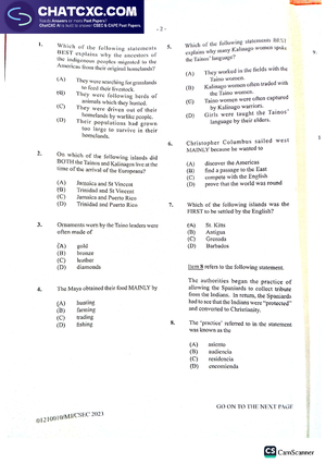 CSEC EDPM June 2023 Paper 1 Exam Questions and Instructions - Studocu