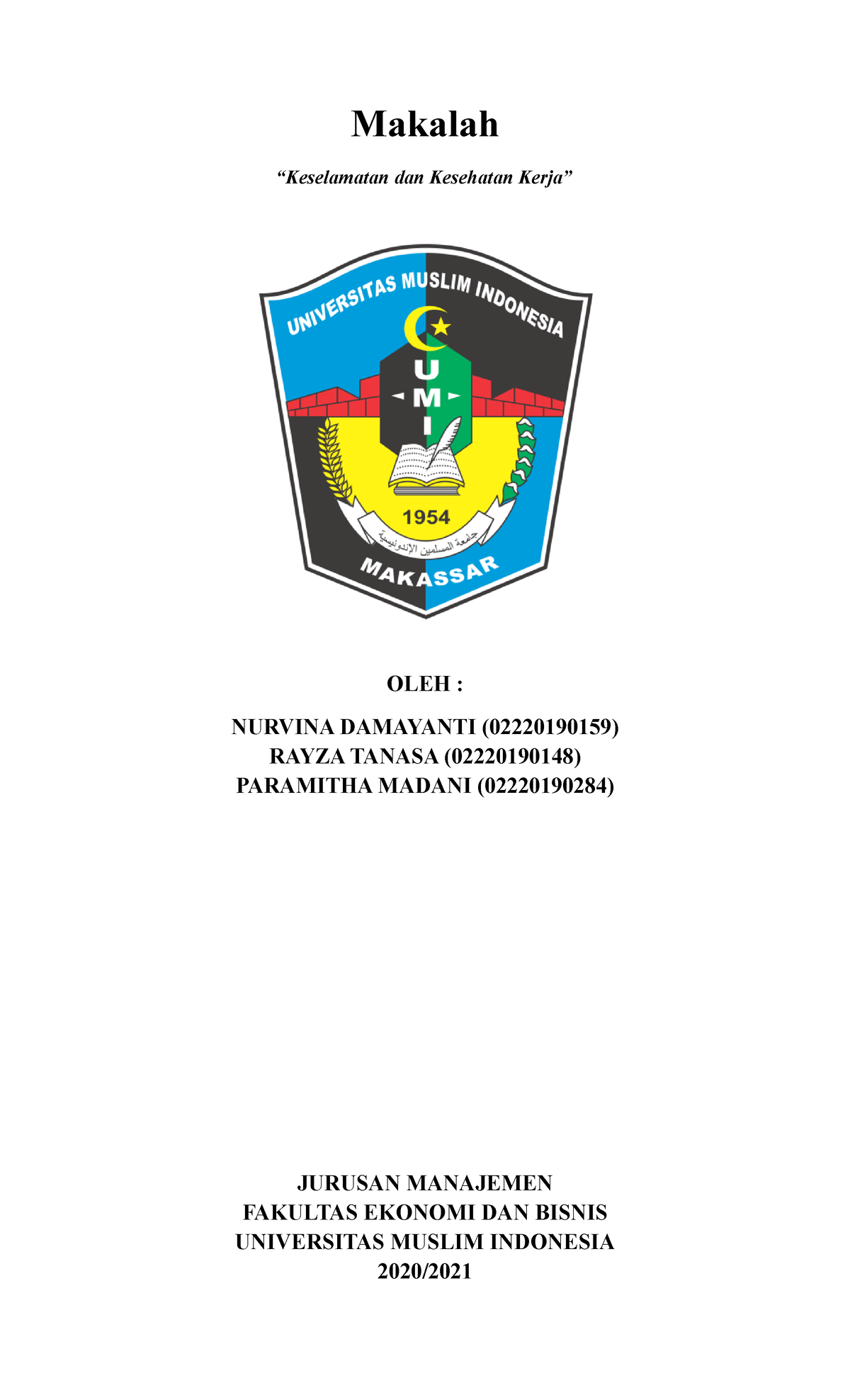 K3 SDM: Makalah tentang Keselamatan dan Kesehatan Kerja Kelompok 7 ...