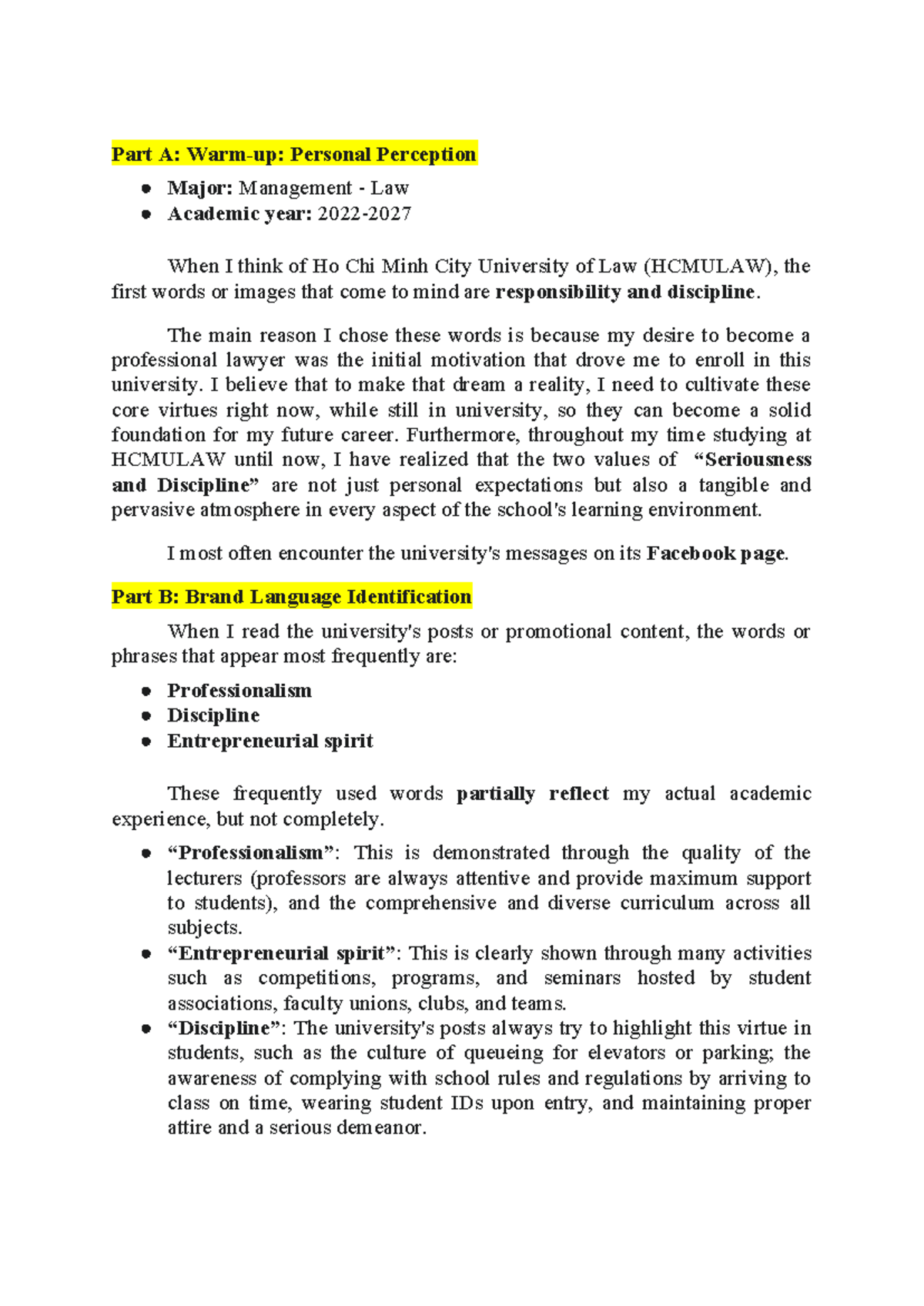 HCMULAW Brand Perception Analysis: Insights & Recommendations - Studocu