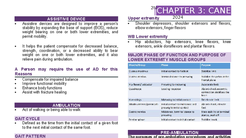 2ND SEMESTER A.Y. 2023-2024 Upper Extremity 3: Cane Assistive Device ...