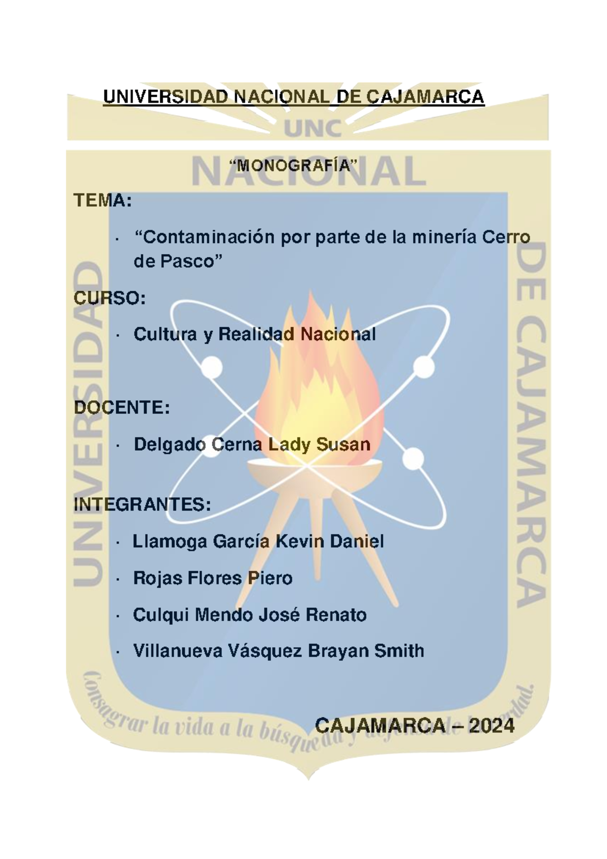 Monografía sobre la Contaminación Minera en Cerro de Pasco - CURSO ...