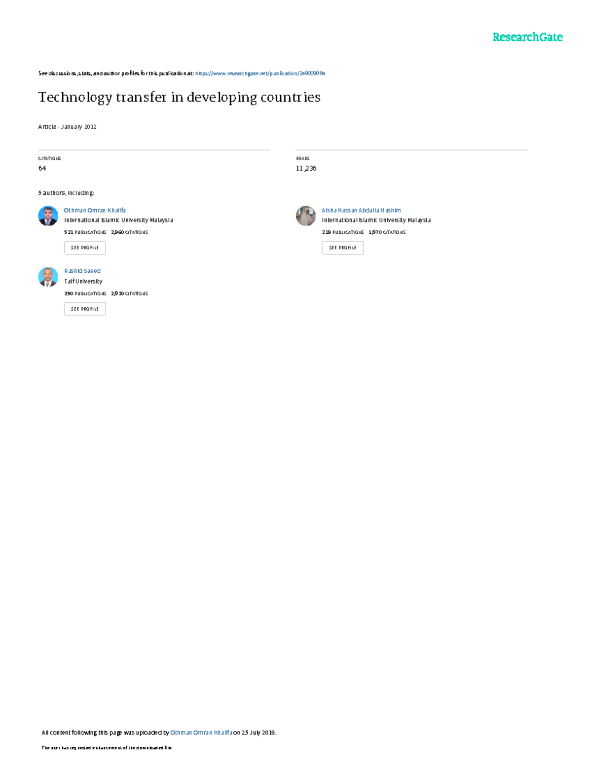 Technology Transfer in Developing Countries: Challenges and Strategies ...