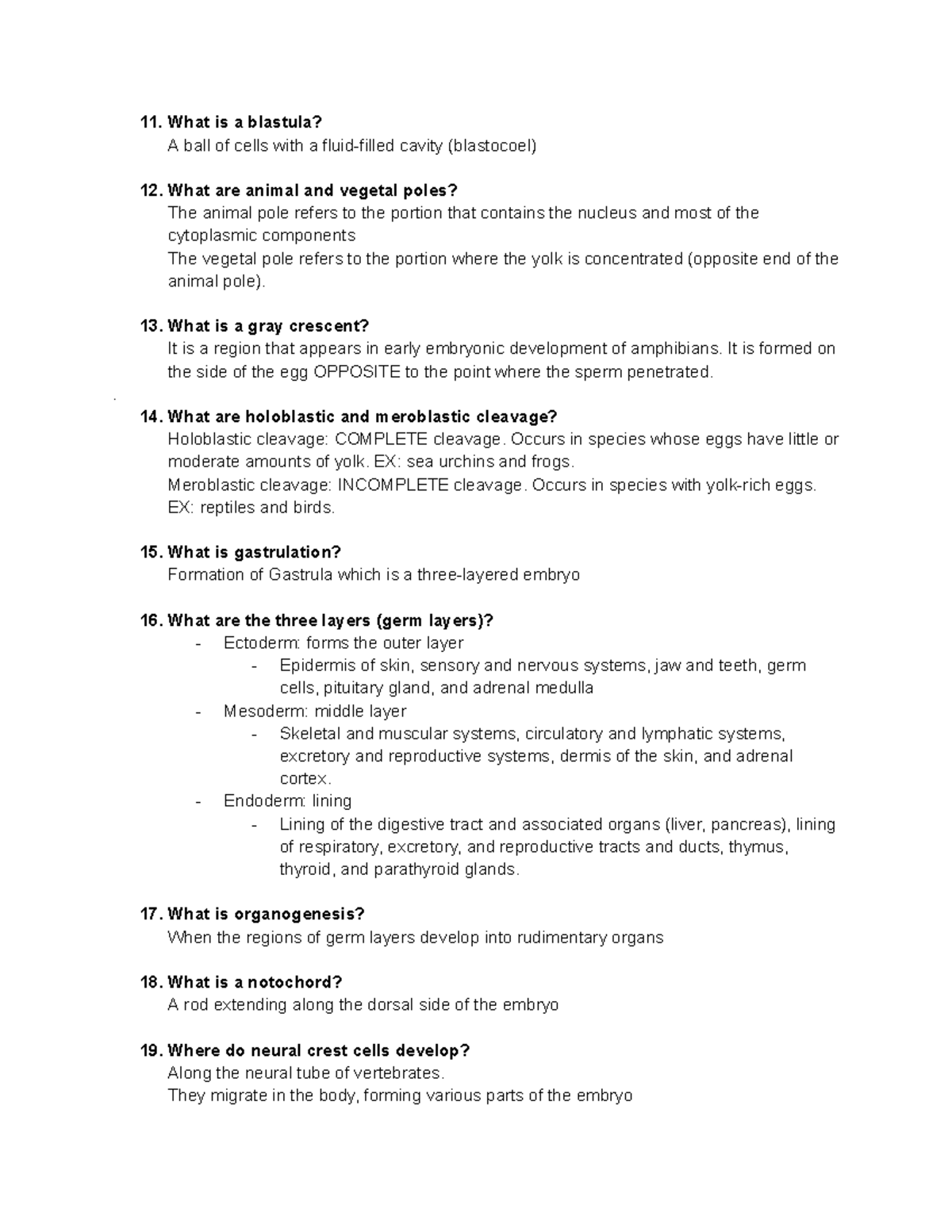 General Biology II: Chapter 47 Animal Development Study Guide Pt 2 ...