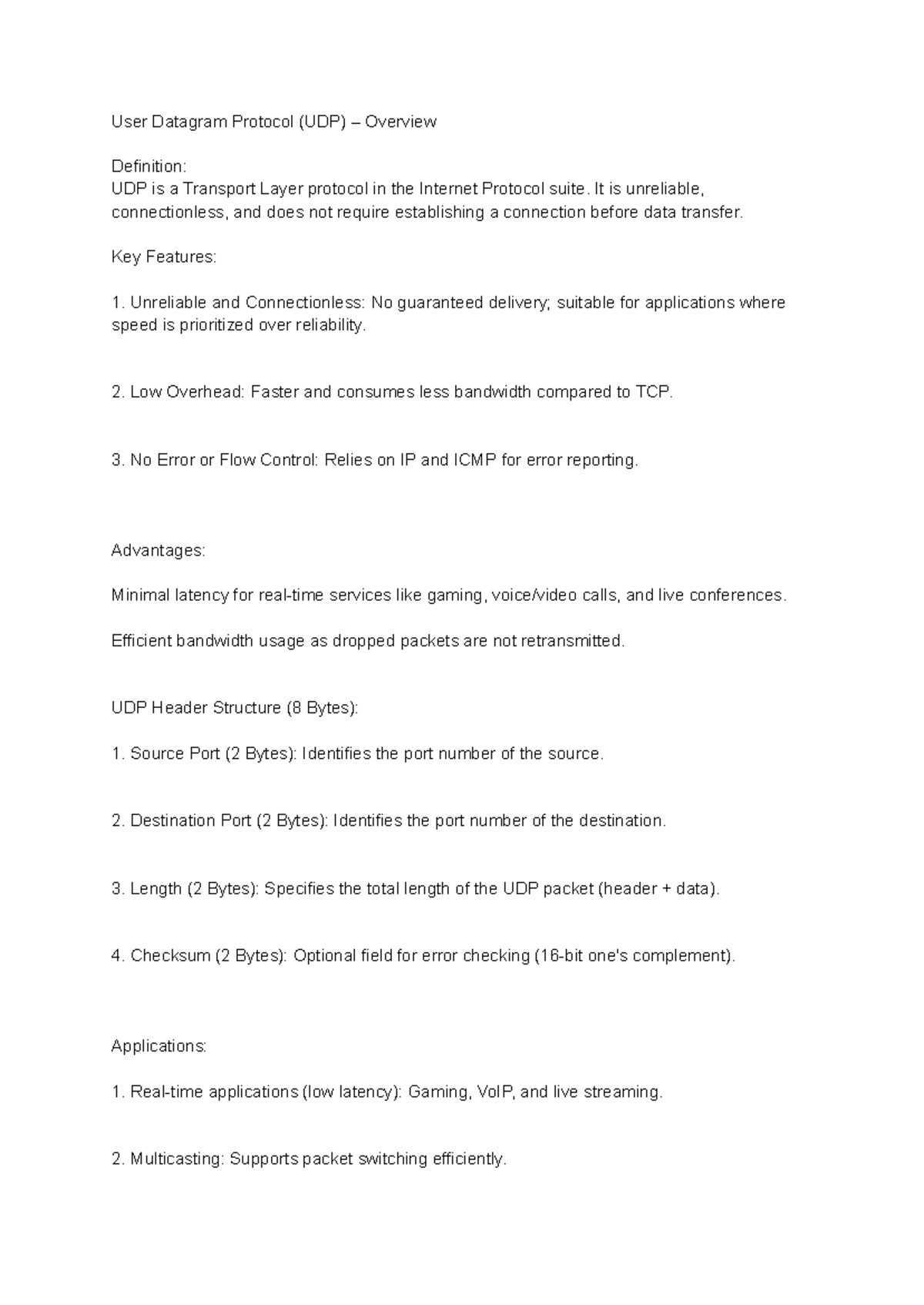 Udp Chapter 2 Overview And Key Features Of User Datagram Protocol