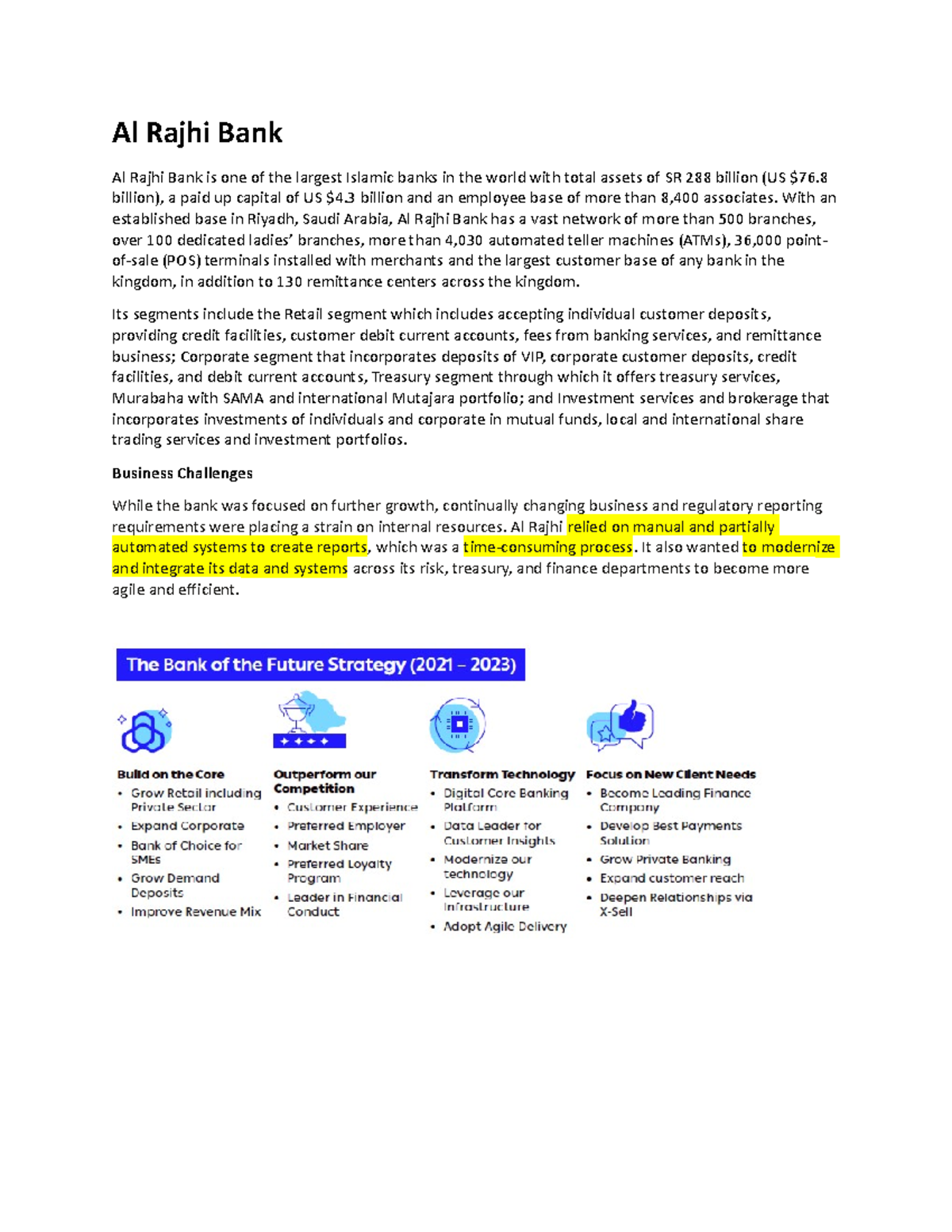Al Rajhi Bank - Case Study (Sample Solution) - Al Rajhi Bank Al Rajhi ...