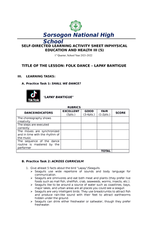 PE 12 HOPE 3 Q1 Module 1 Lesson 1 4 by Shine - NOT Health Optimizing Physical Education 3 1 st ...