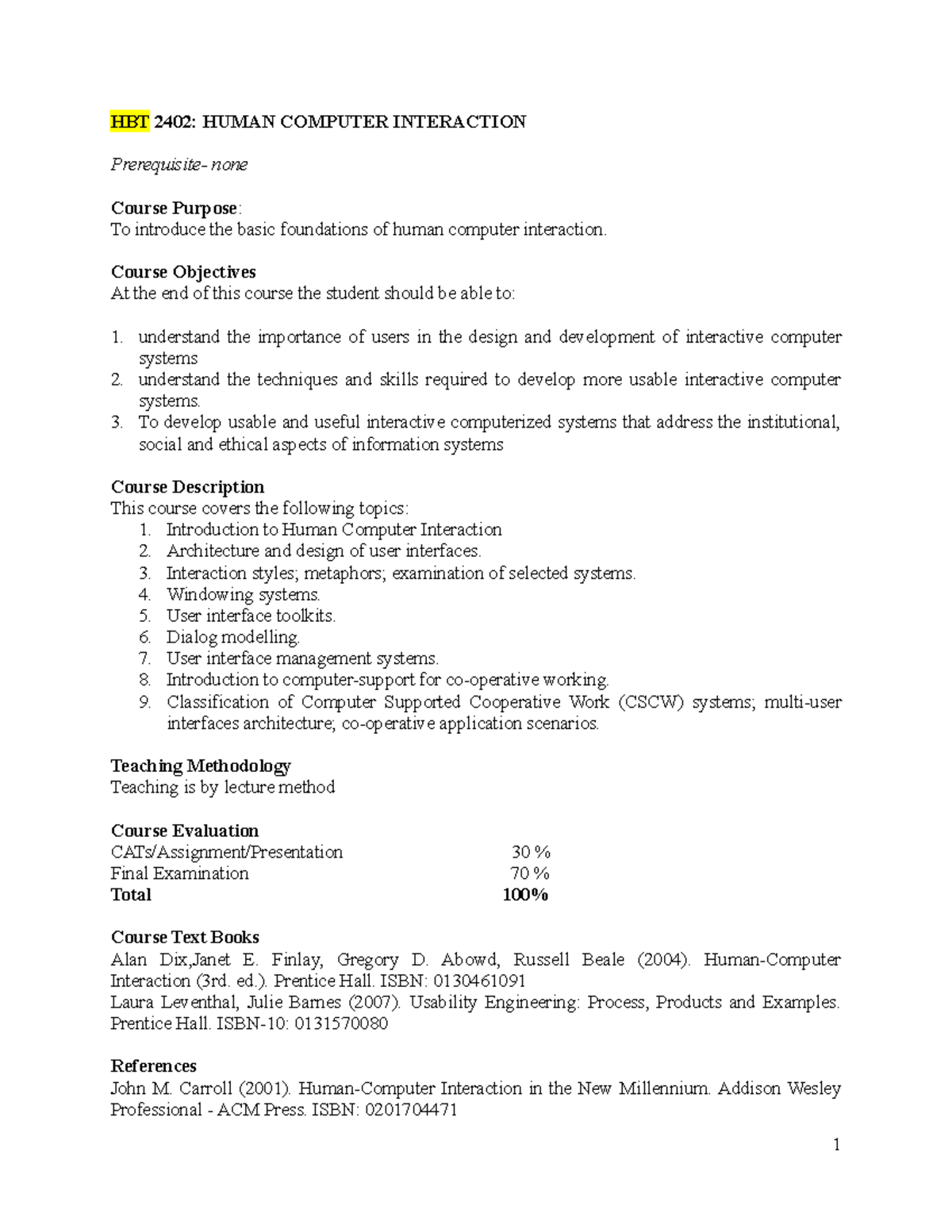 HCI Notes - Introdn to HCI + UI Design + Interaction - HBT 2402: HUMAN ...