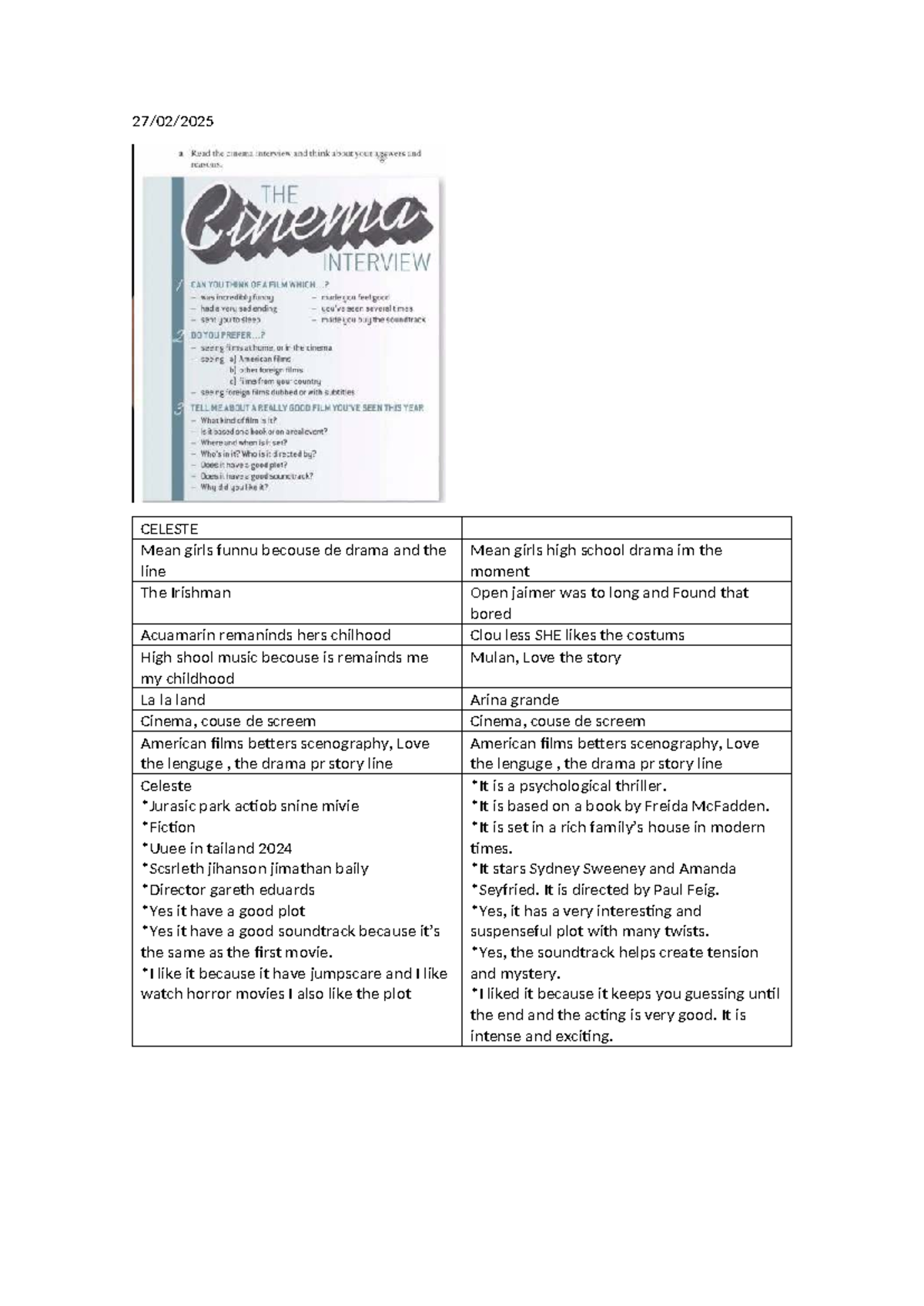 ACT 2 - Analysis of High School Drama Films and Their Impact - Studocu