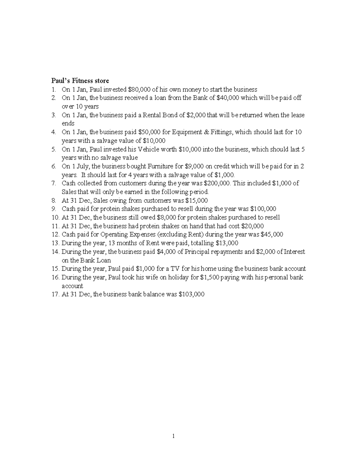 Fitness Store (Workshop 3): Cash Flow & Income Statements Analysis ...
