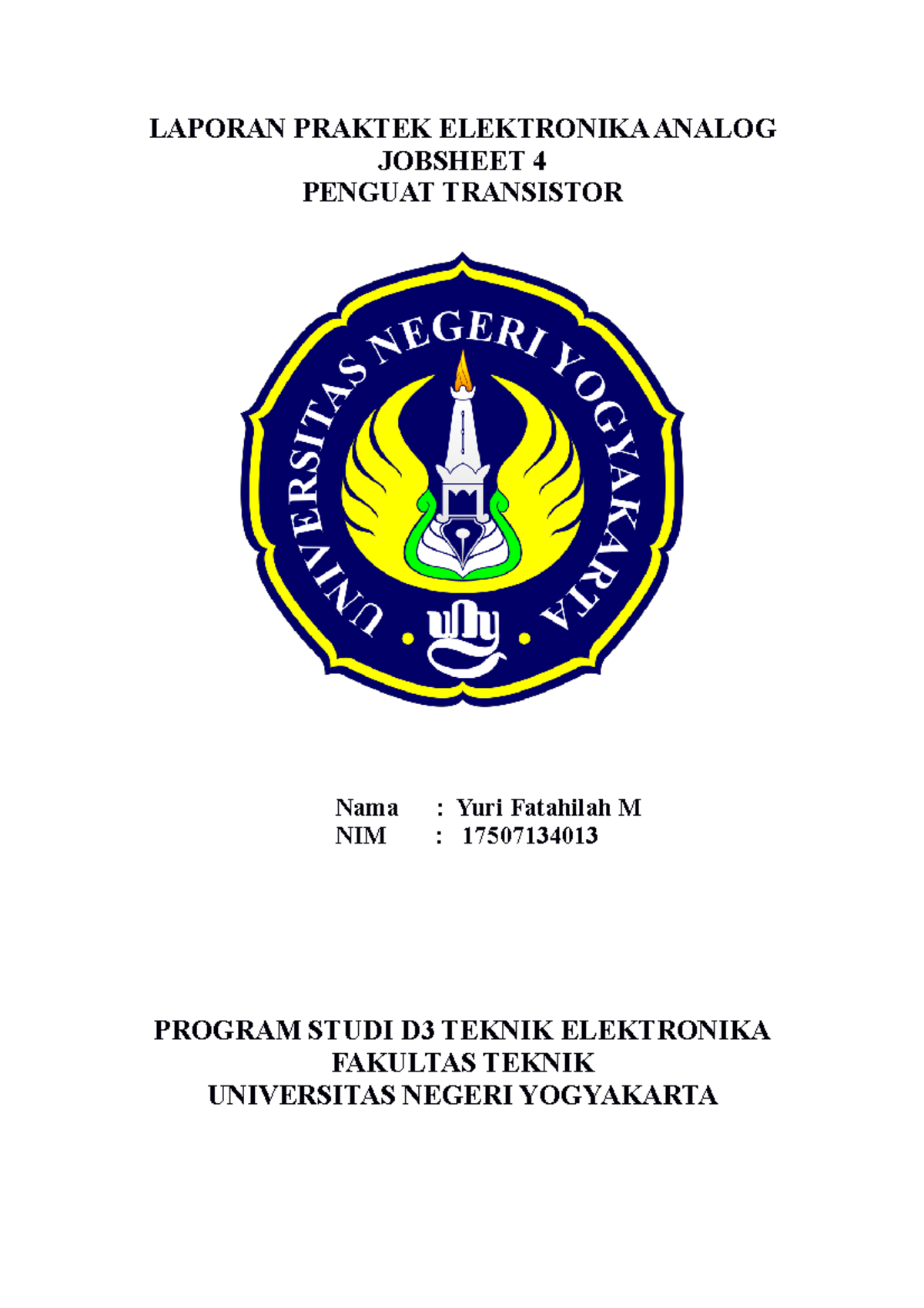Laporan Praktek Elektronika Analog Jobsheet3 - LAPORAN PRAKTEK ...