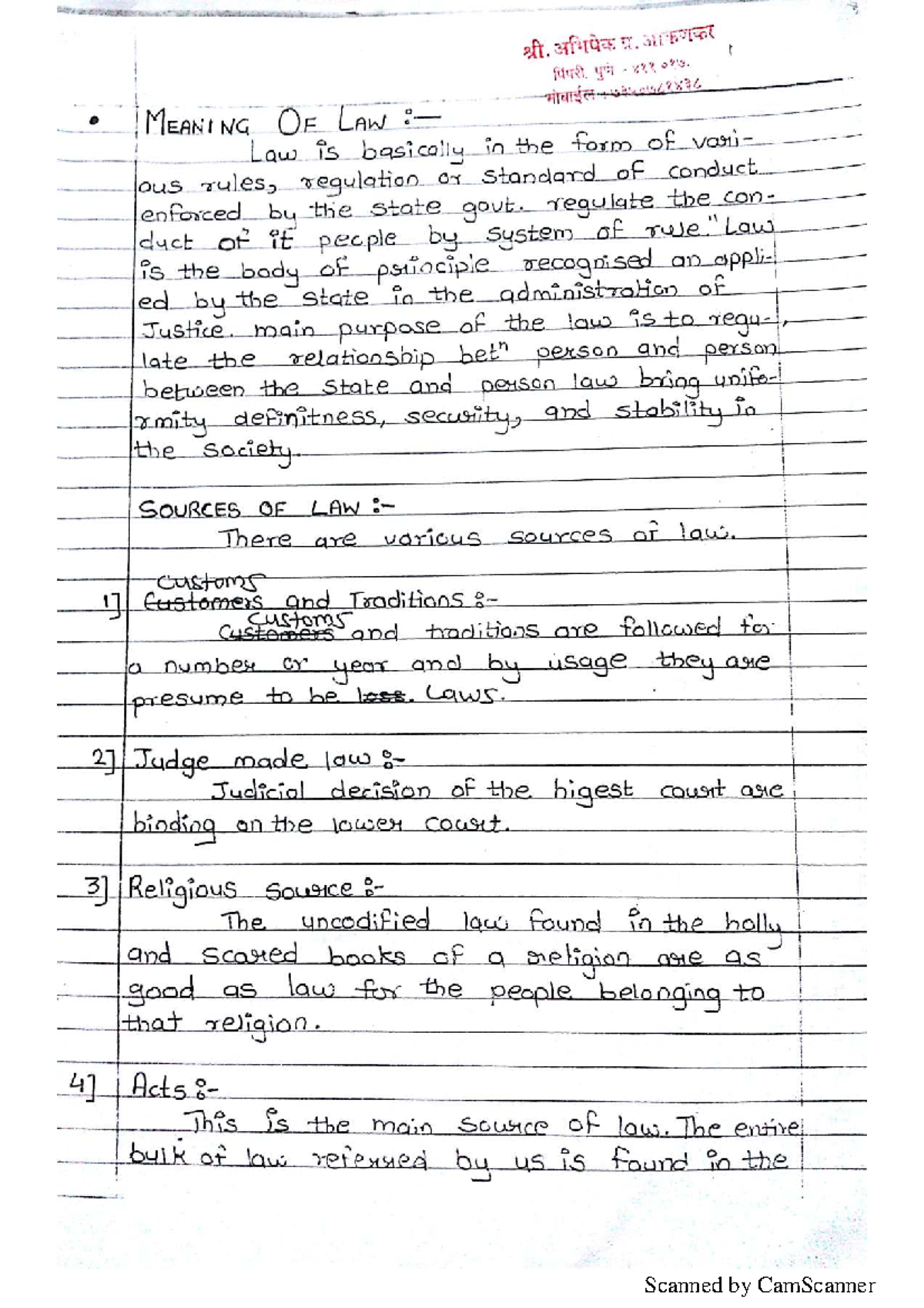 Indian Contract Act 1872: Essential Handwritten Notes - Studocu