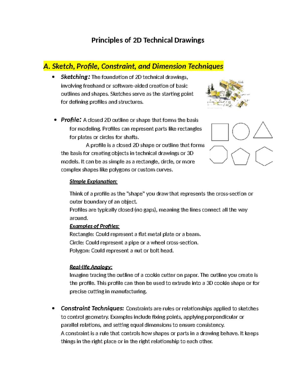 Technical Drawing Techniques in 2D: Principles Explained - Studocu
