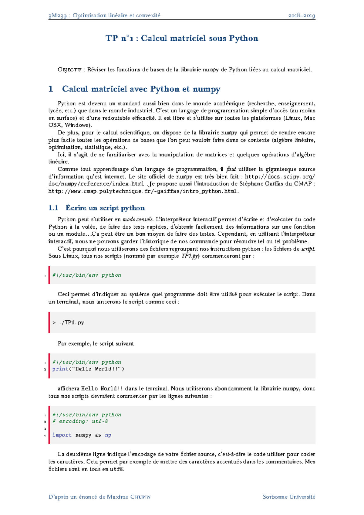 TP1 AMO - Devoir d’algèbre matriciel et optionnel , cours de premier ...