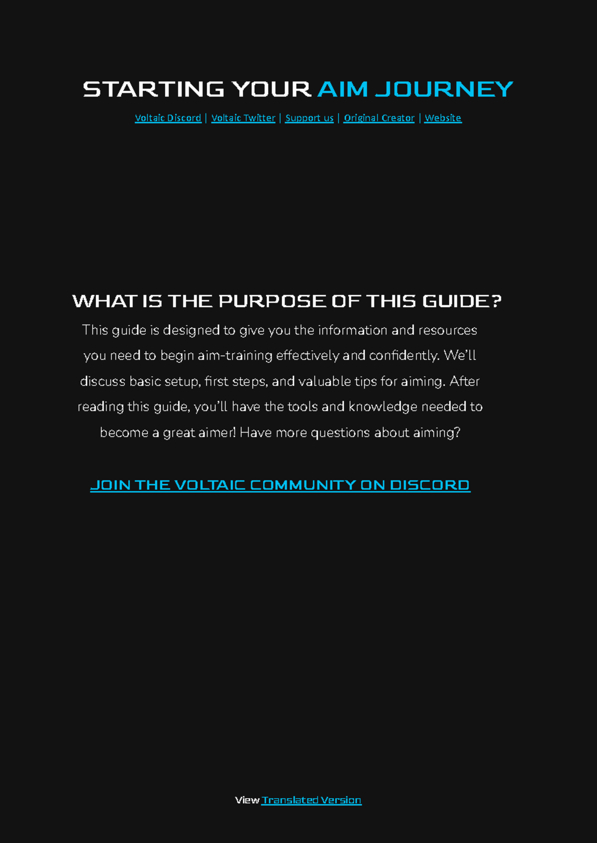 Voltaic Aim Training Guide: Starting Your Journey to Mastery - Studocu