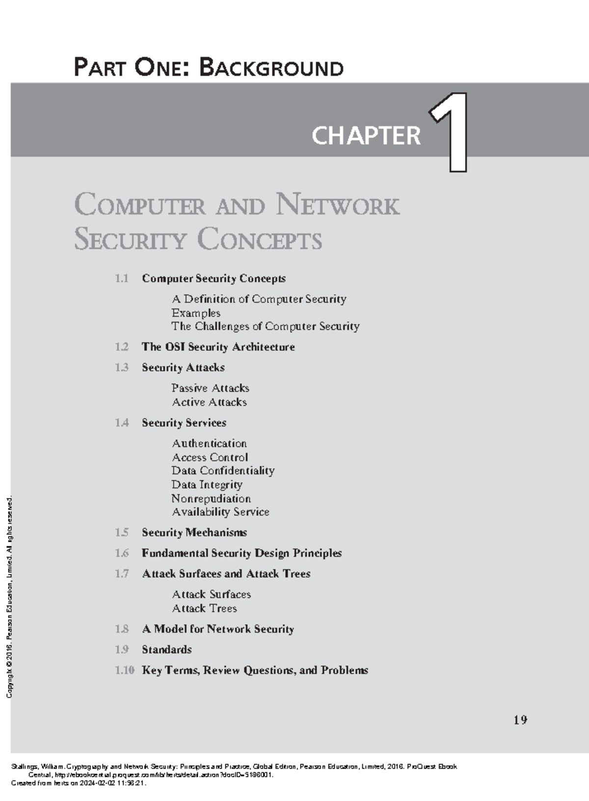 CS 101: Chapter 1 - Computer and Network Security Concepts Overview - Studocu