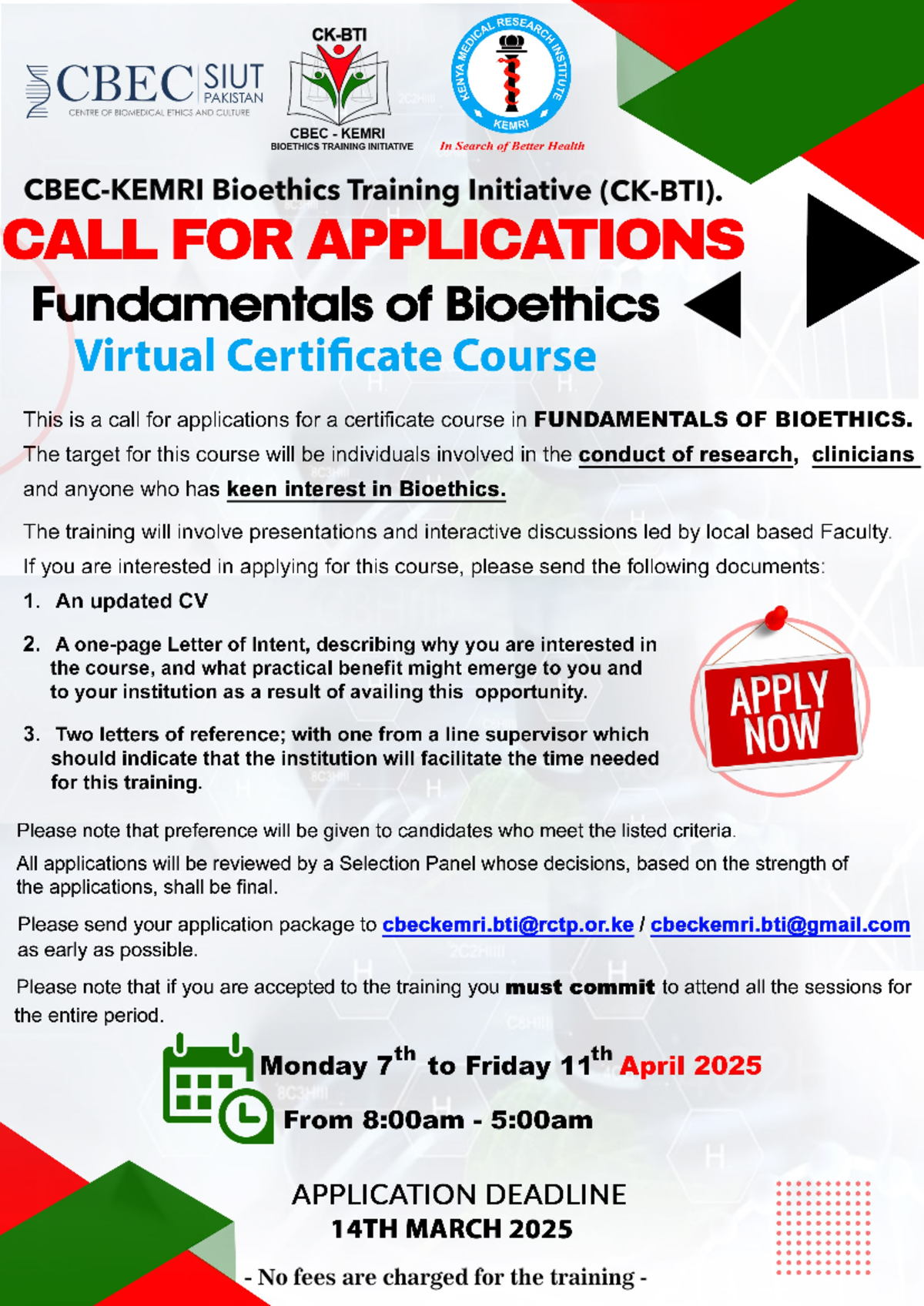 Fundamentals of Bioethics Poster 2025 - CBEC SIUT PAKISTAN CENTRE OF ...