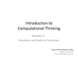 SC1003 - NTU - Intro of computational thinking - Studocu