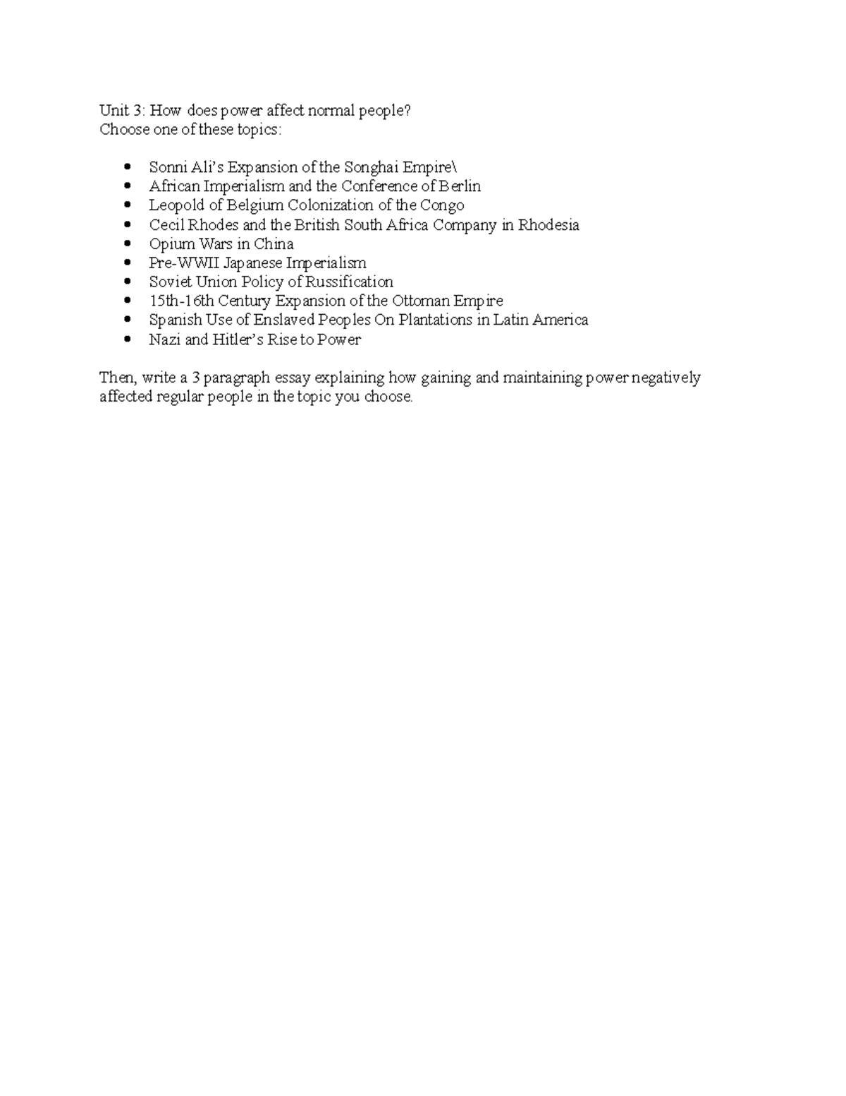 Unit+3+essay - Good essay - Unit 3: How does power affect normal people ...