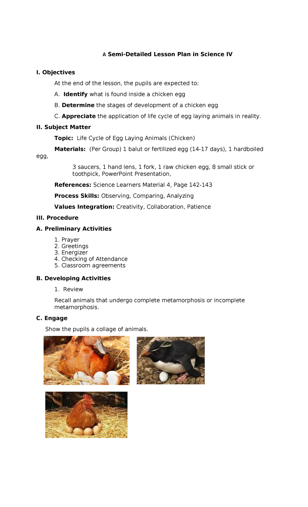 5E's Lesson Plan: Asexual & Sexual Reproduction in Science IV - Studocu