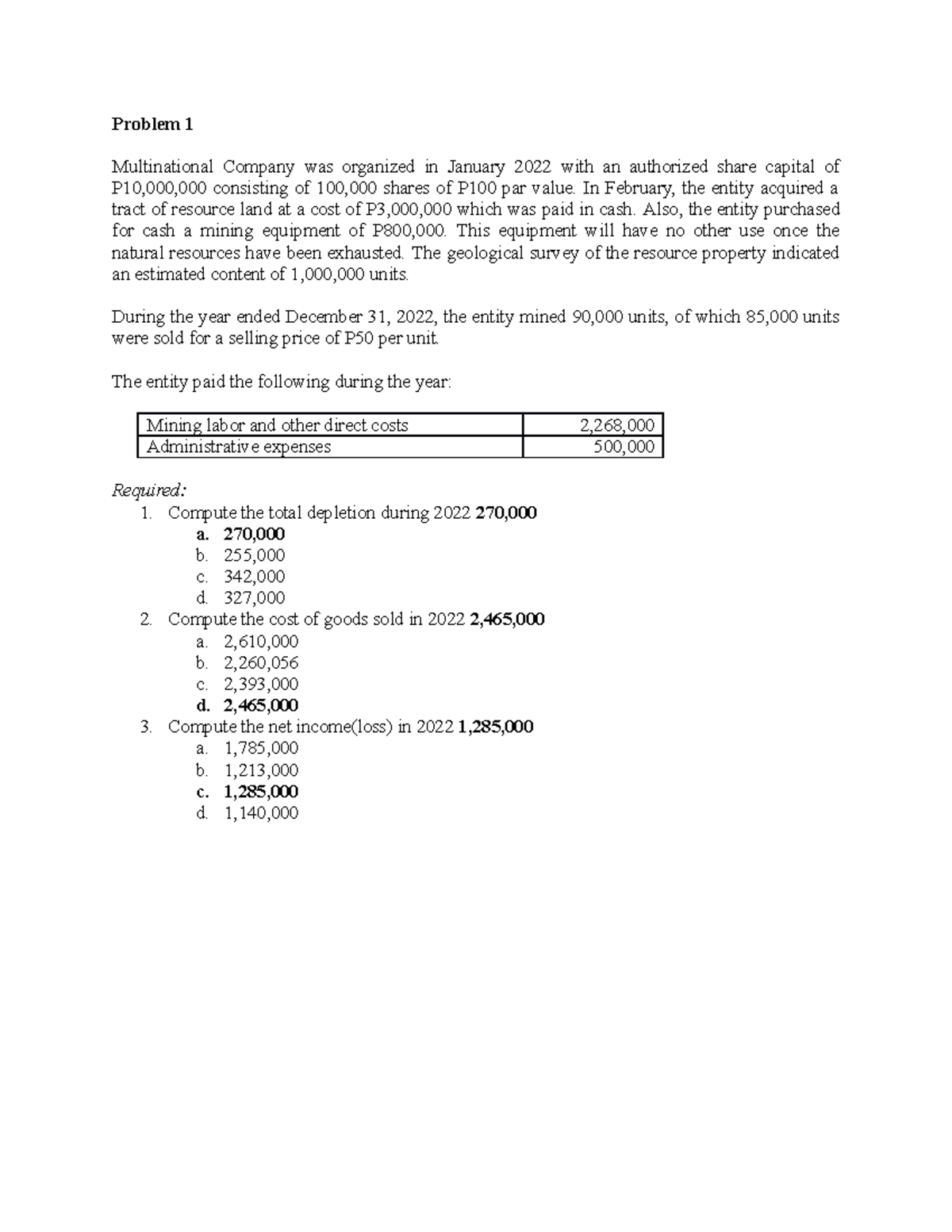 Quiz 21 - Resource Depletion and COGS Calculations - Studocu