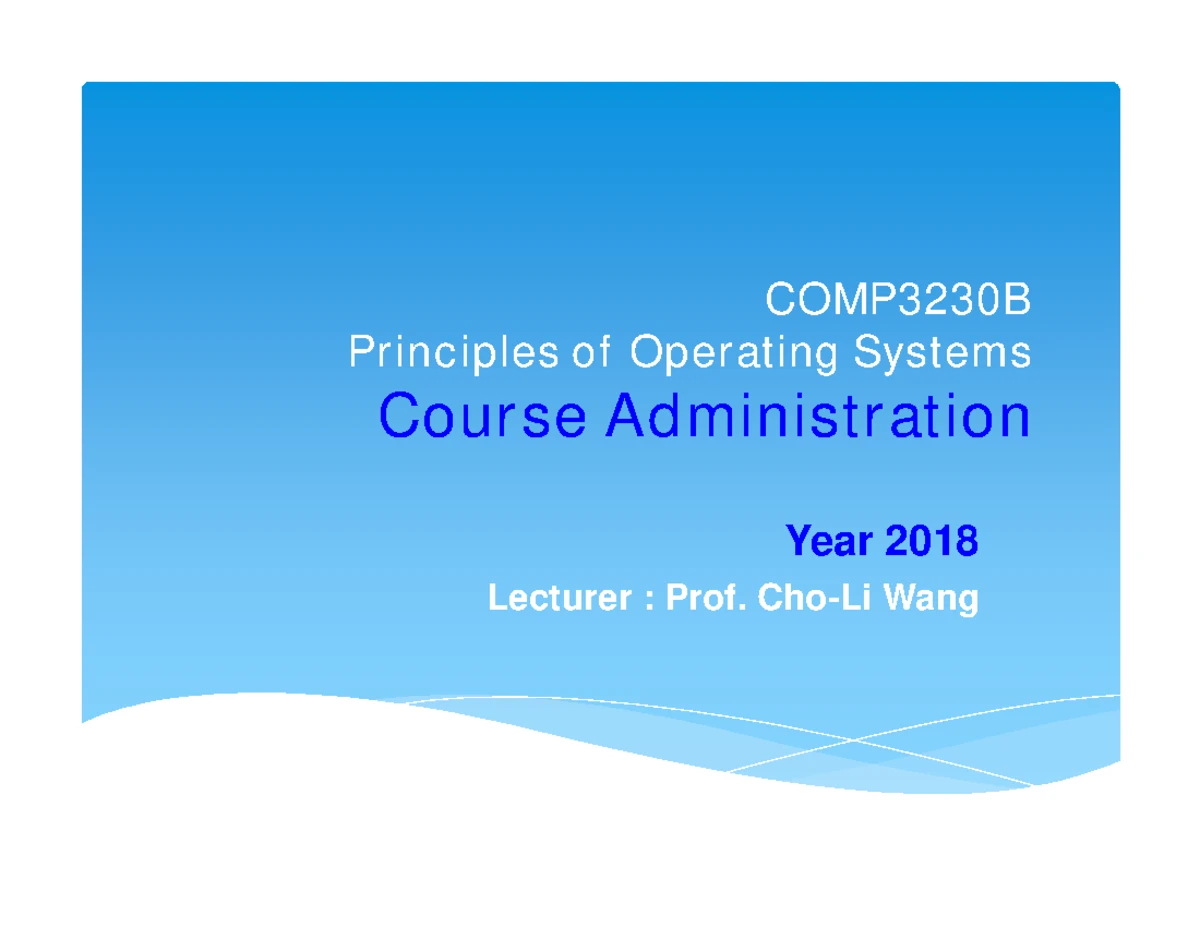 COMP3230 Problem Set 3: OS Principles - Due Nov 30, 2024 - Studocu
