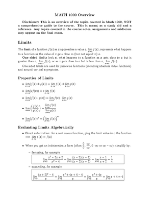 MATH1000 Tutorials Worksheets and Quizzes -3 - MEMORIAL UNIVERSITY OF ...