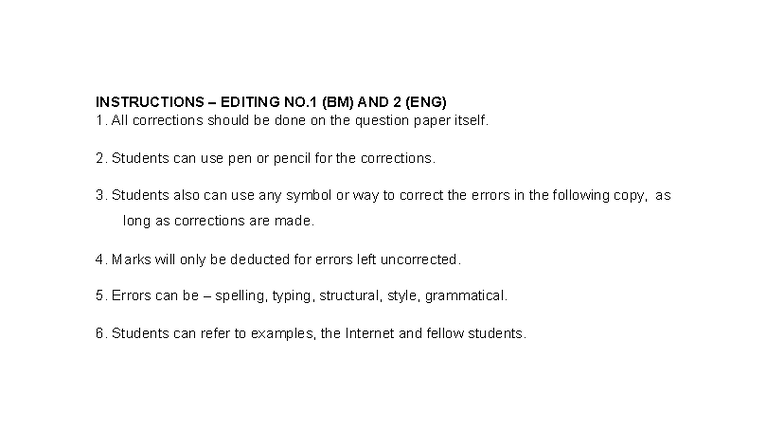 Editing Assignment Instructions (ENG): Correcting Errors in the Text ...