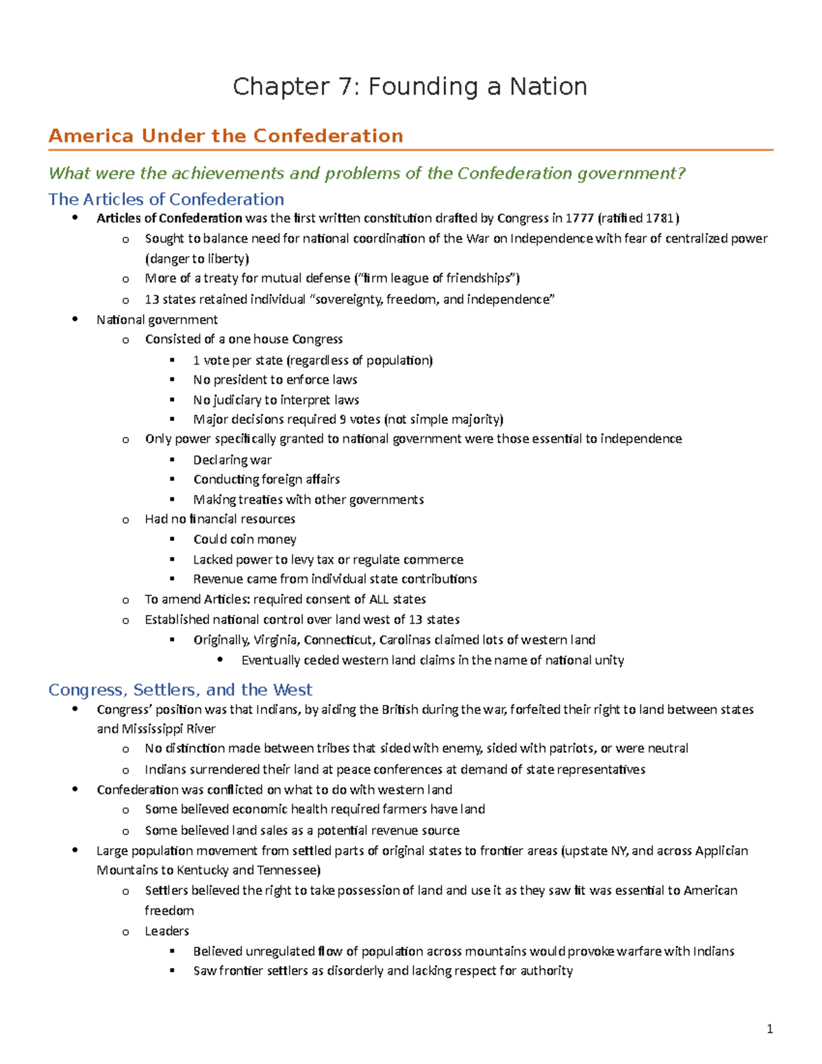 Chapter 7 - Summary Give Me Liberty!: an American History - Chapter 7 ...