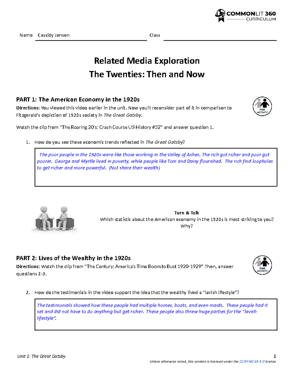 Unit 1 Media Exploration: The 1920s and Fitzgerald's The Great Gatsby ...