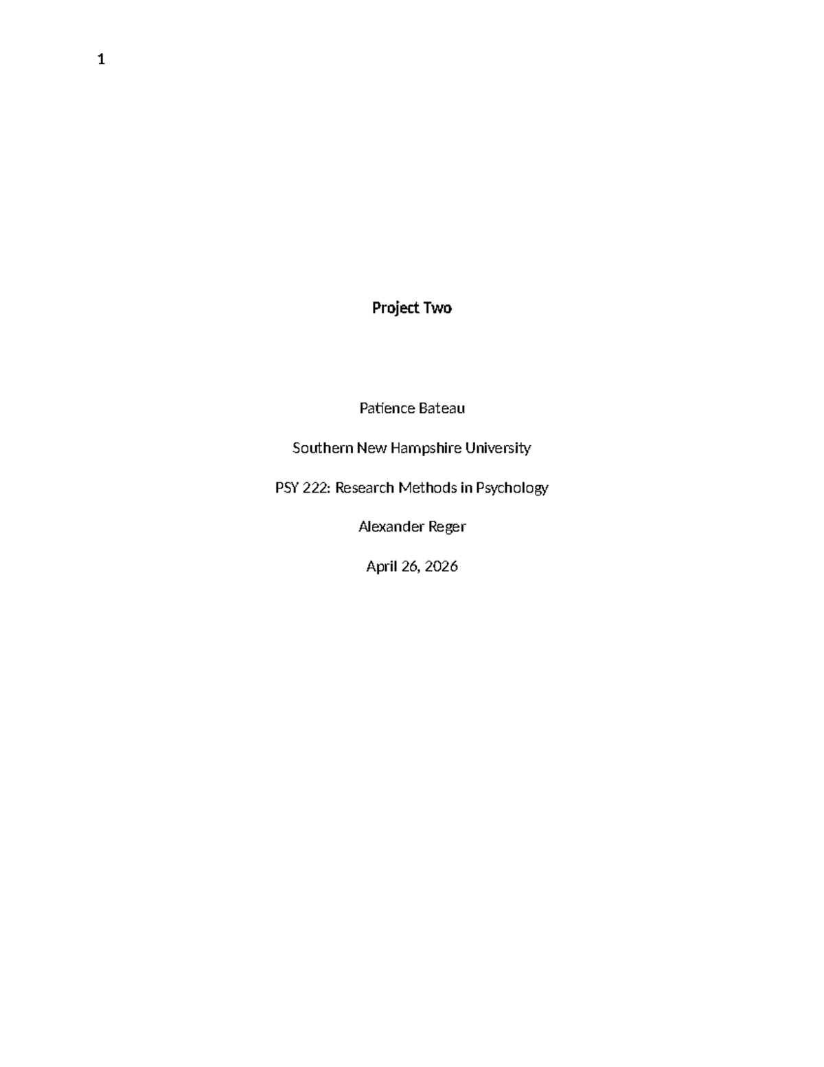 PSY222 - Project Two: Analyzing Conscious Reasoning in Moral Judgment ...