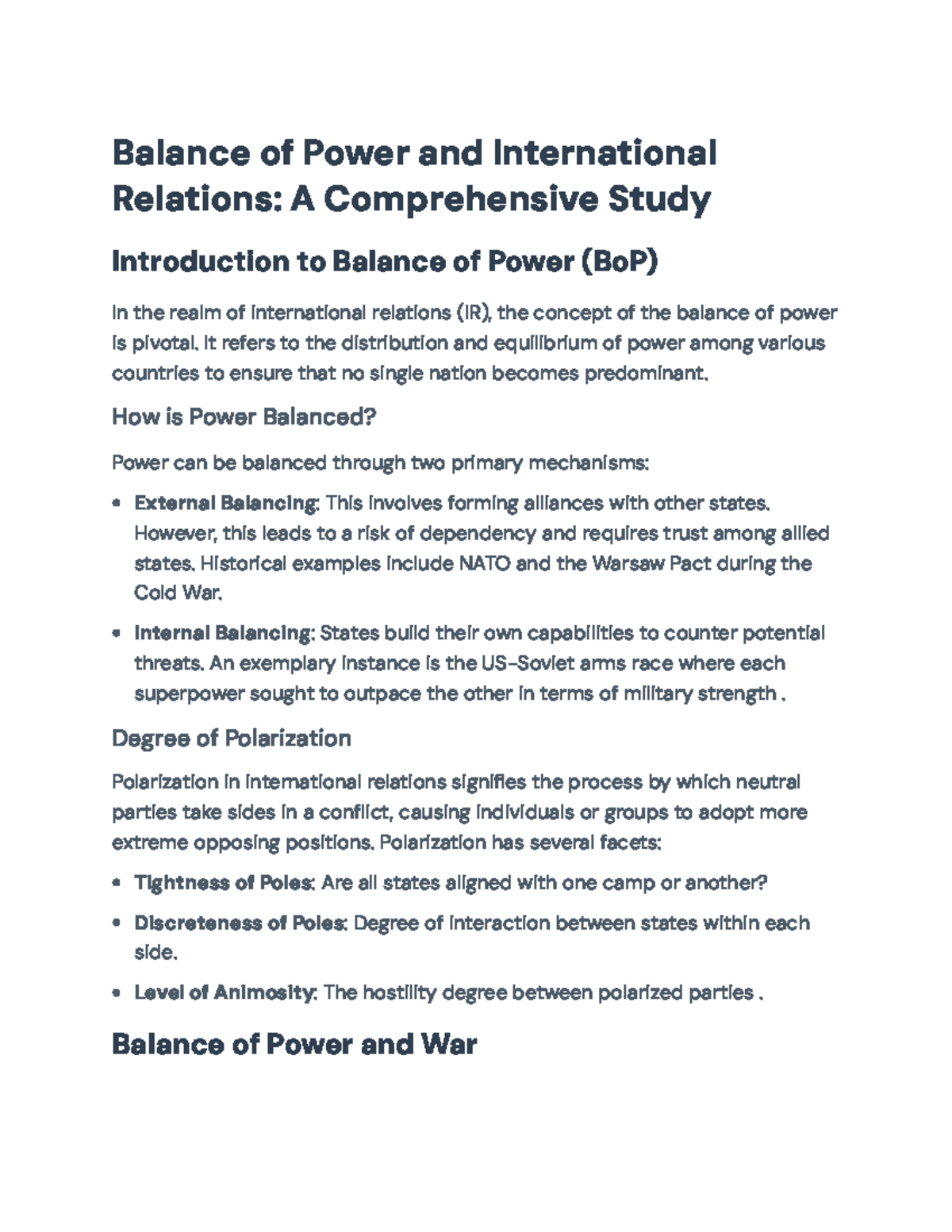 Balance of Power in International Relations: Key Concepts & Dynamics ...