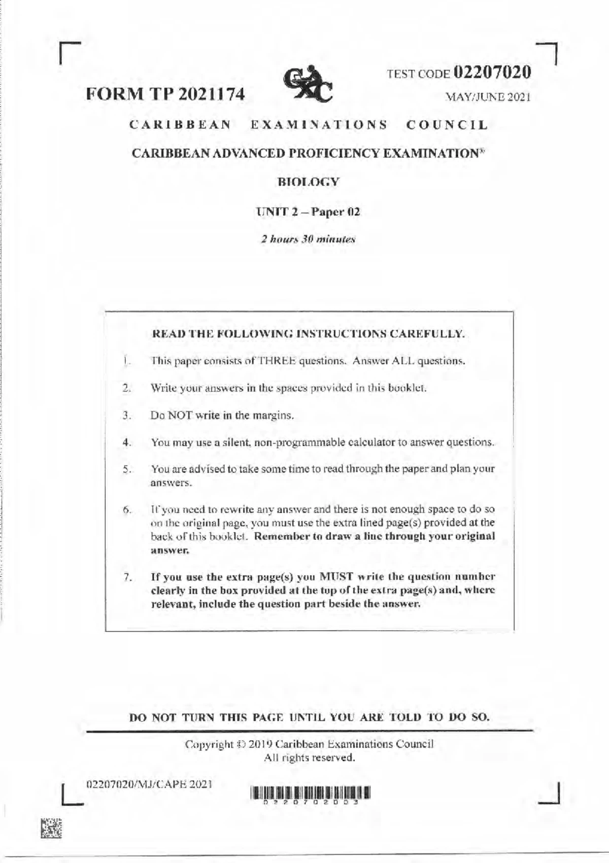 CAPE Biology Unit 2 Complete - CAPE BIOLOGY UNIT TWO MANUAL (by KJH ...