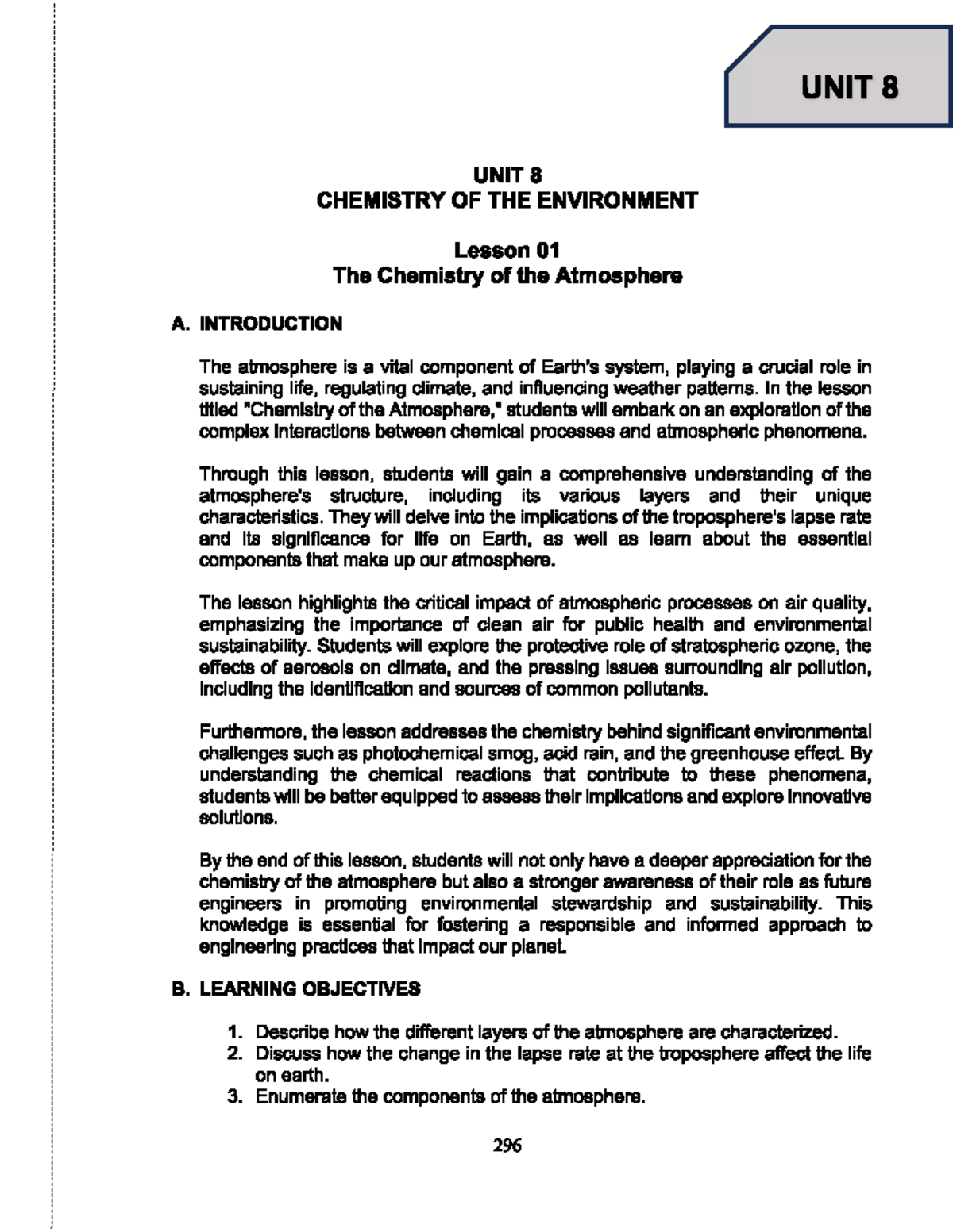 CHEM 101: Chemistry of the Atmosphere - Lesson 01 Overview - Studocu