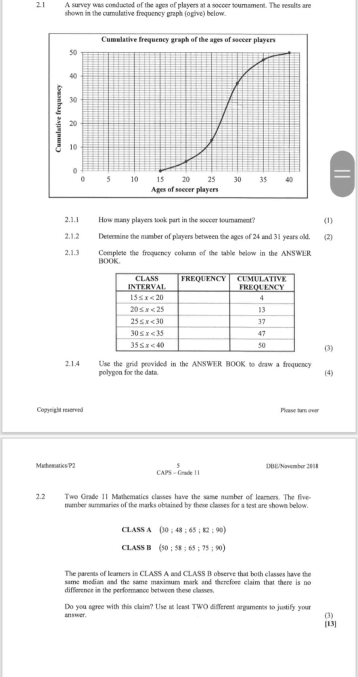 Grade 11 Statistics - Practice Materials and Exam Prep - Studocu