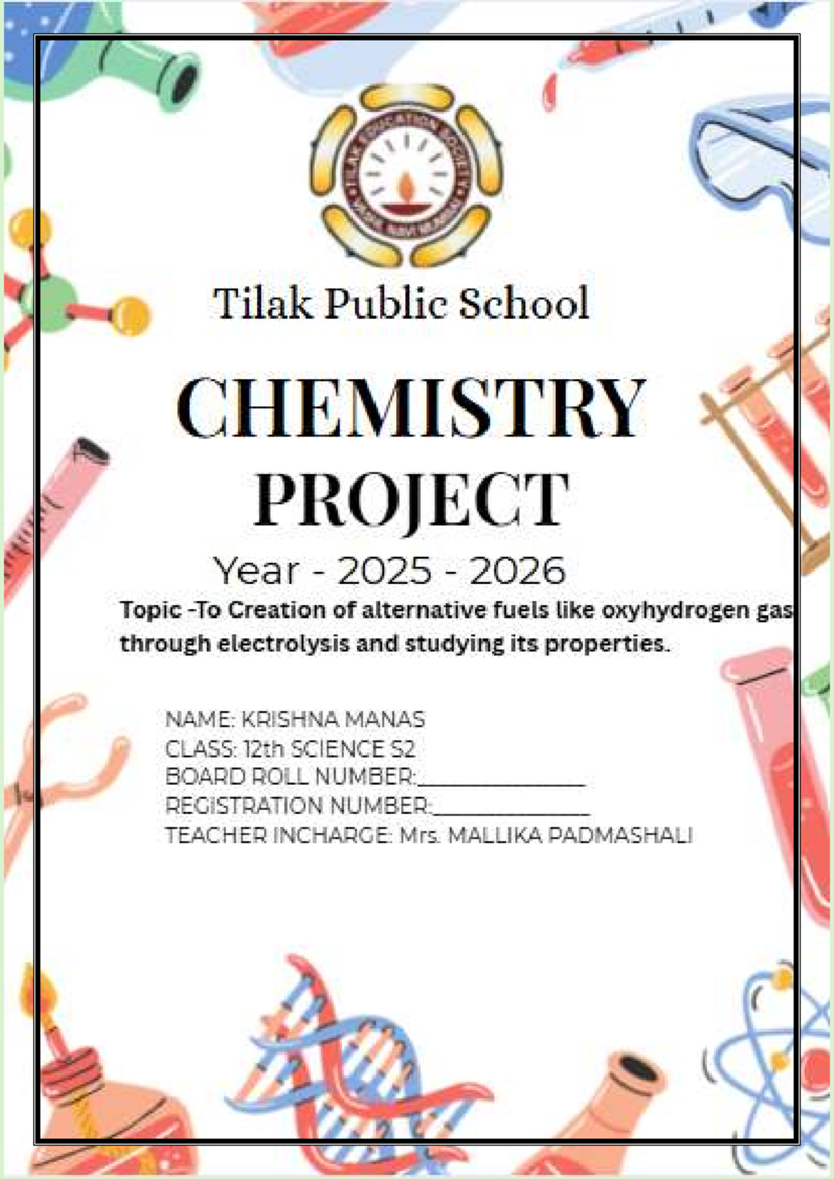 Chemistry Project on Oxyhydrogen Production via Electrolysis - Class ...