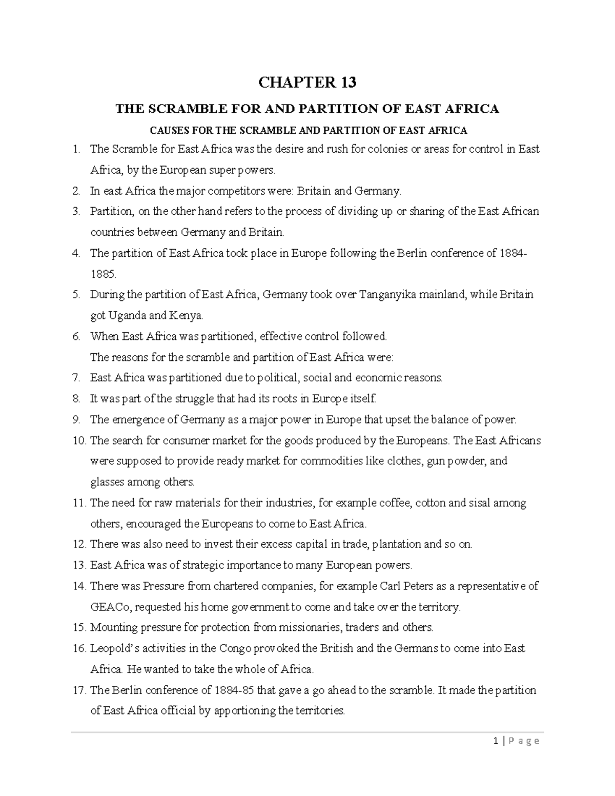 S.2 History: Chapter 13 - The Scramble and Partition of East Africa ...