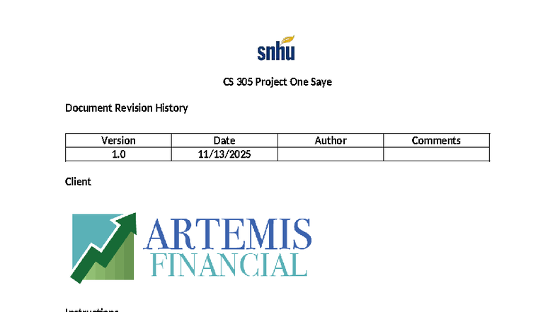 CS 305 Project One: Vulnerability Assessment Report - Studocu