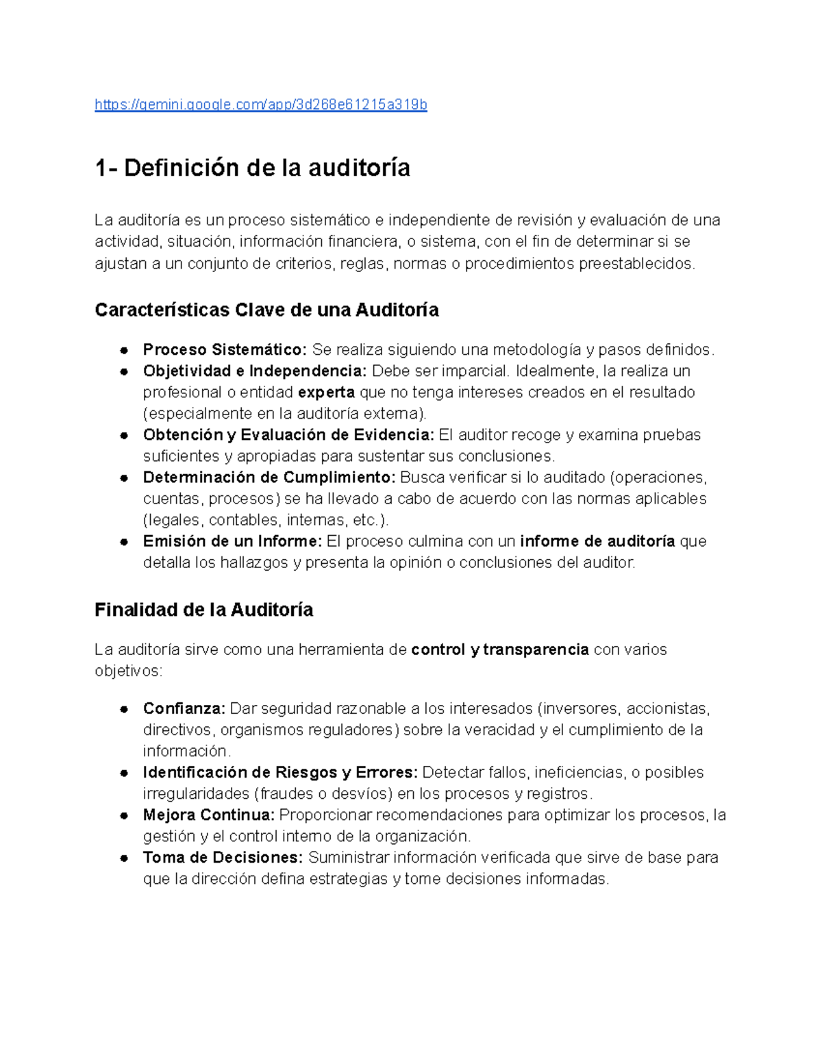 Fundamentos de Auditoría: Definición y Características Clave - Studocu