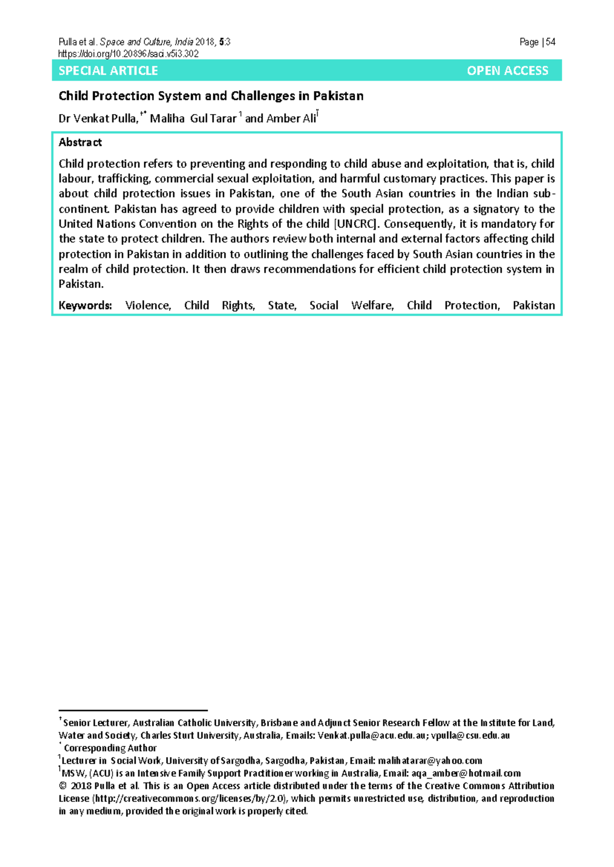 Child Protection System Challenges in Pakistan: A Critical Review - Studocu