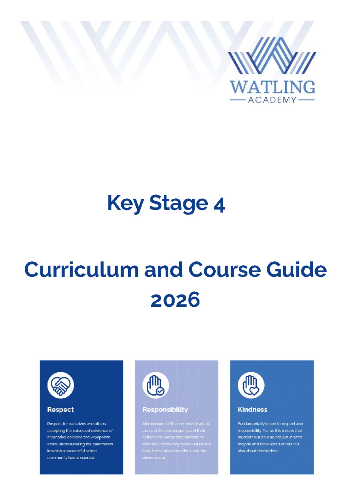 Watling Academy KS4 Curriculum & Course Guide 2026 - Studocu
