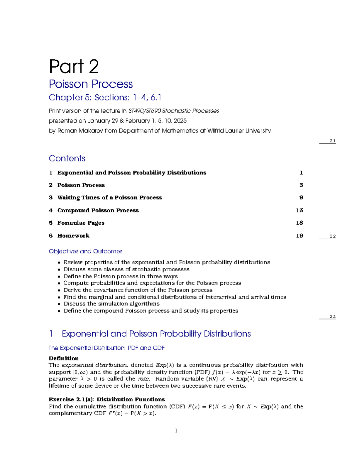 ST490 ST690 Poisson Process Lecture Notes: Part 2 Overview - Studocu