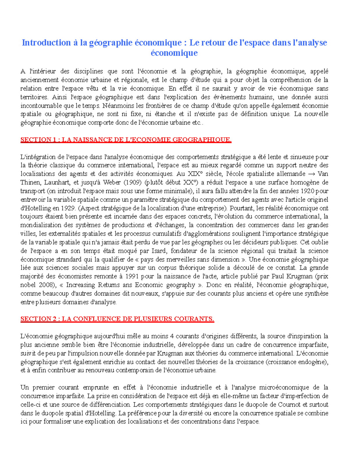 Cours Geographie - Introduction à la géographie économique ...