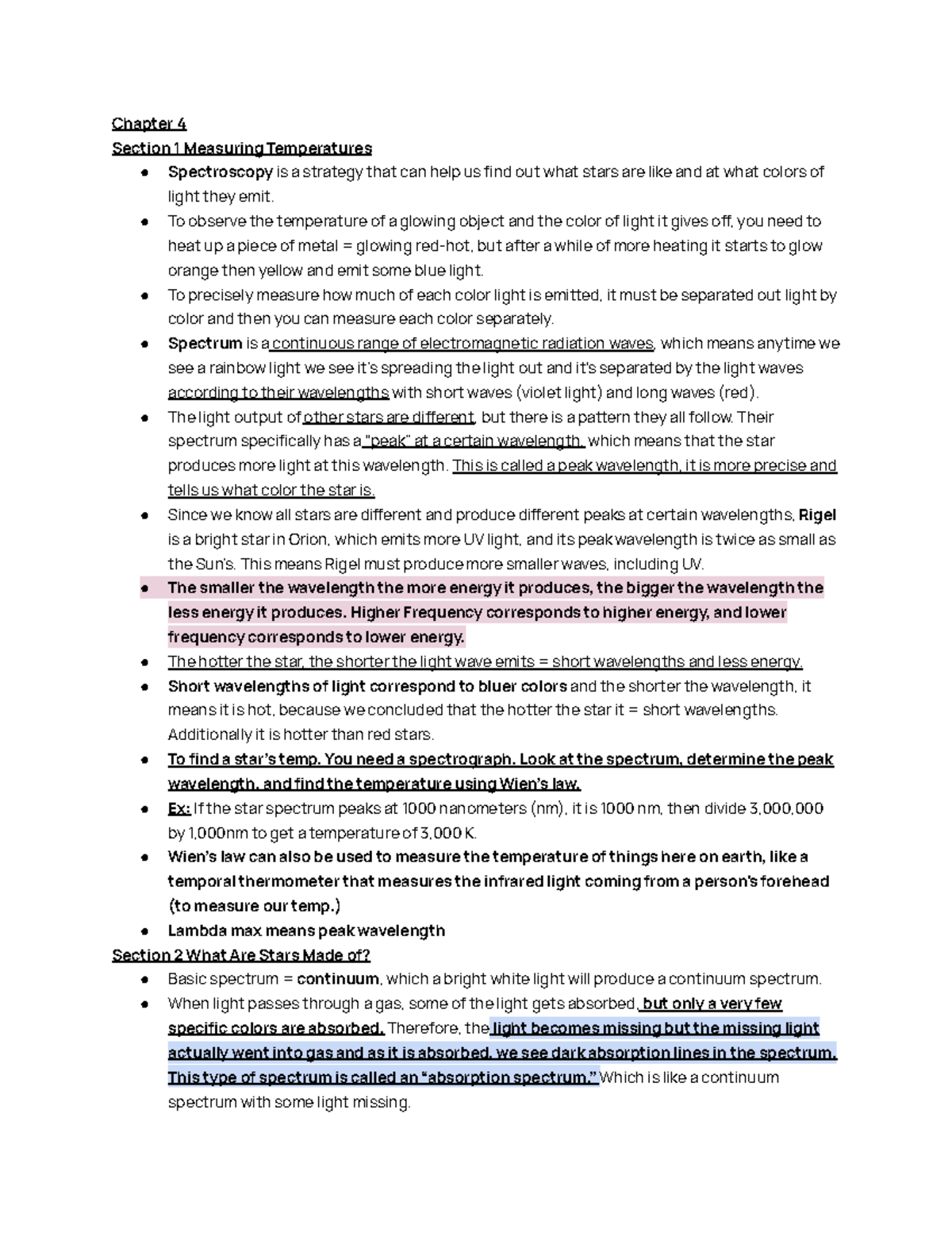 ASTR CH4 5 Notes - Chapter 4 Section 1 Measuring Temperatures ...