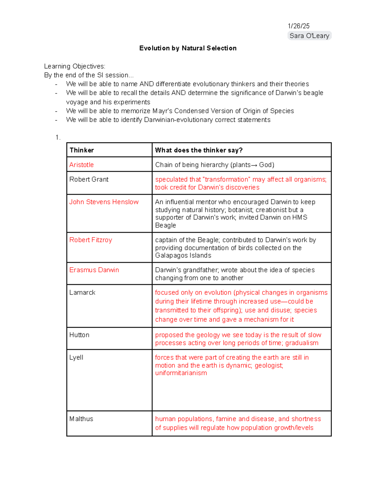BIOL 9: Evolution & Natural Selection Study Guide - Studocu