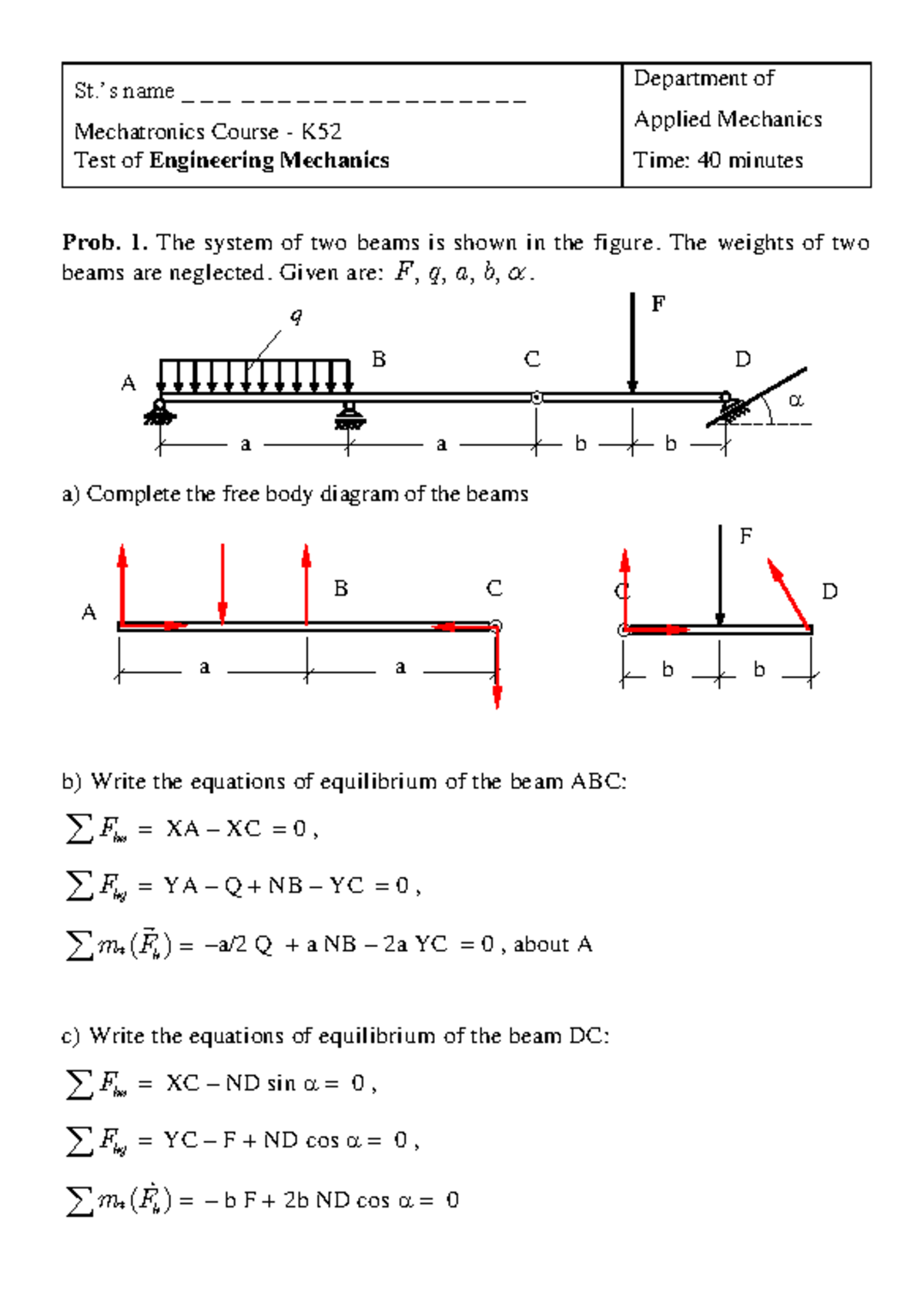 Midterm Test 12 February 2015, answers - Department of St.’s name