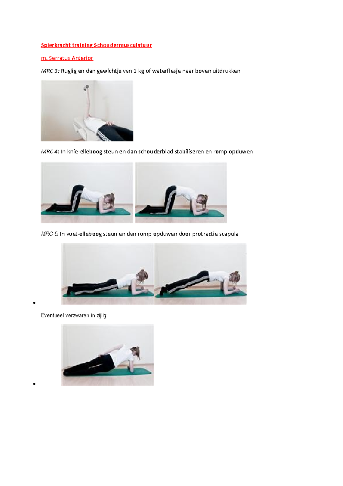 Spierkracht Training: MRC 2 naar MRC 5 voor Schouder en Lichaam ...