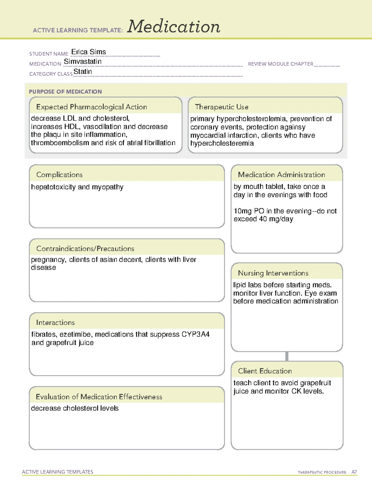 Acetaminophen (Tylenol) ATI - ACTIVE LEARNING TEMPLATES THERAPEUTIC ...