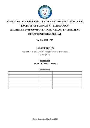 Study of diode clipping and clamping circuits Lab Report - AMERICAN ...
