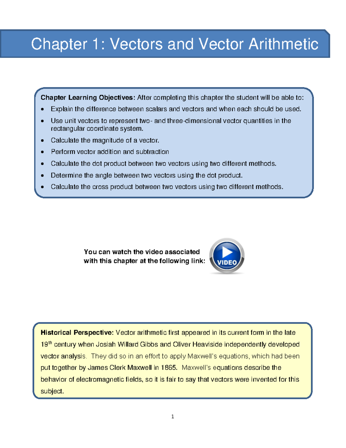 Chapter 1: Vectors and Vector Arithmetic (Course Code: 01) - Studocu